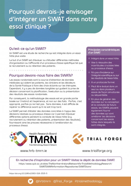 Leaflet– Pourquoi devrais-je envisager d’intégrer un SWAT dans notre essai clinique ? • Trial Forge